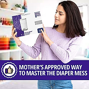 COMFICOVE Refills Compatible with DEKOR PLUS Diaper Pails | 8 Pack | Extra Thick Diaper Pail Refill Liners | Fresh Scent | Easy to Replace and Dispose of Diaper Bag | Odorless Baby Diapers Disposal