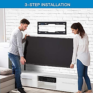 Pipishell Fixed TV Wall Mount Bracket Low Profile for 26-55 Inch LED, LCD, OLED, 4K Flat Curved Screen TVs, Ultra Slim Mounting Bracket, Max VESA 400x400mm up to 99 lbs, Fits 16" Wood Studs