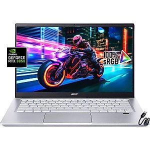 Acer Swift X 14" FHD 100% sRGB Slim Laptop, AMD Ryzen 5 5600U, NVIDIA GeForce RTX 3050, Backlit Keyboard, Wi-Fi 6, Windows 11 Home, w/HDMI (8GB LPDDR4X RAM | 2TB PCIe SSD)