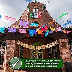 Mandala Crafts Burlap Cinco de Mayo Banner for Cinco de Mayo Decorations - Cinco de mayo Hanging Decorations for Mexican Fiesta Party Decorations Home Photo Backdrop