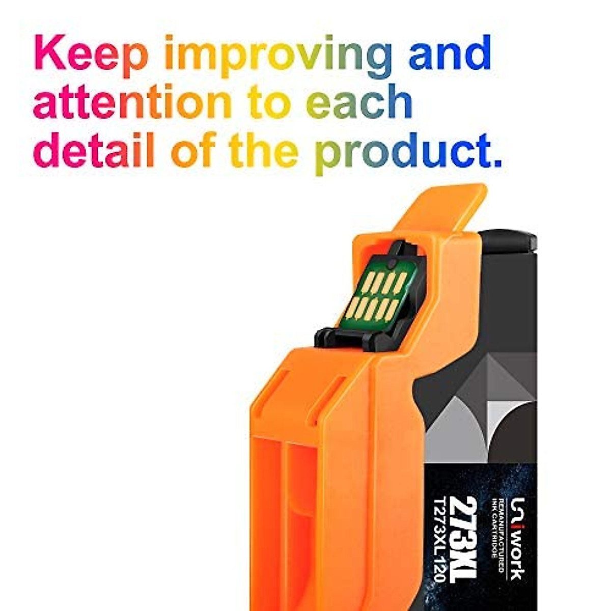 Uniwork Remanufactured Ink Cartridge Replacement for Epson 273 XL 273XL use for Expression XP-520 X-P820 XP-620 XP-610 XP-800 XP-810 Printer Tray, 5-Pack (Black, Photo Black, Cyan, Magenta, Yellow)