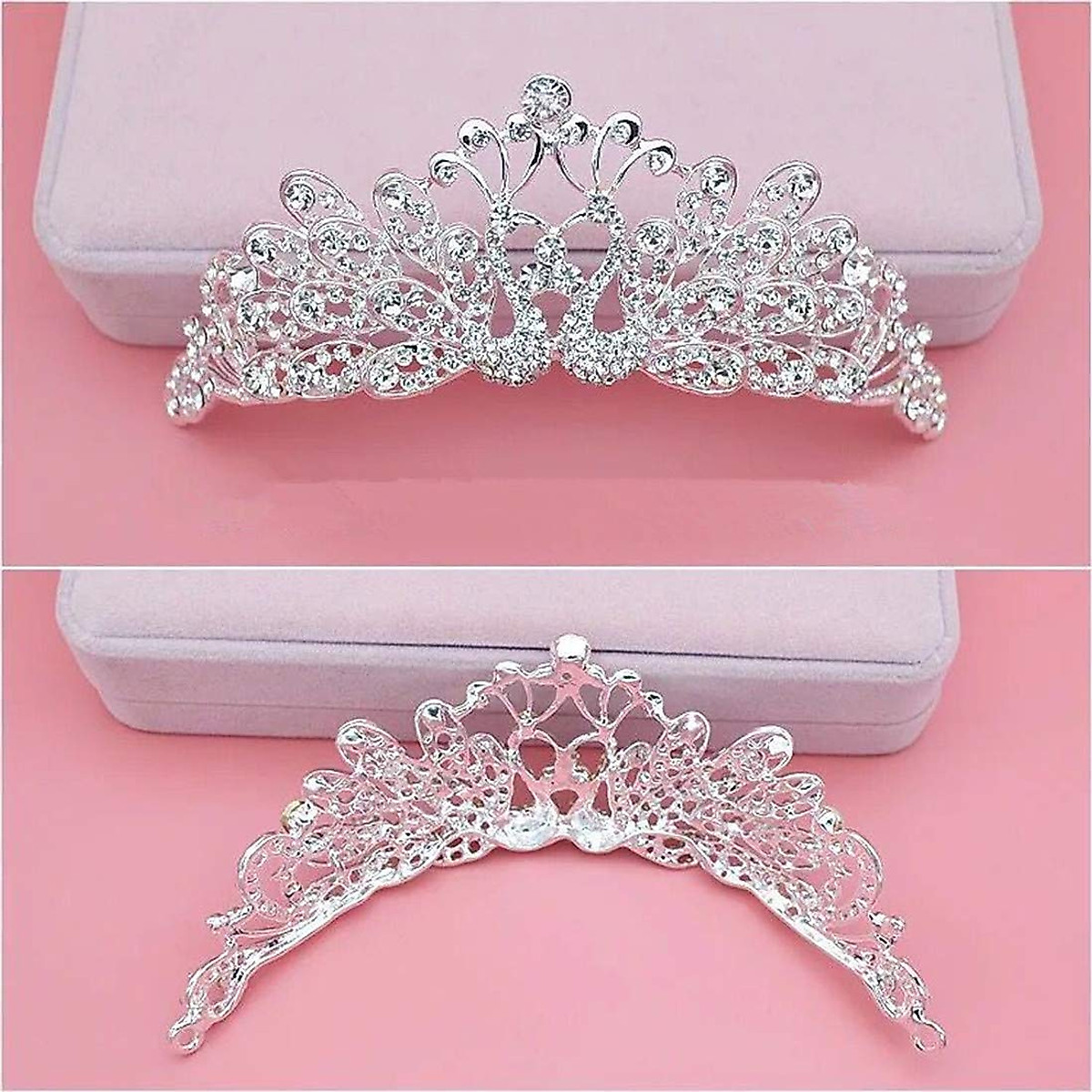 Wedding Sets For Women Bling Bride Hair Accessories Tiaras Earrings Necklace Wedding Jewelry Sets A