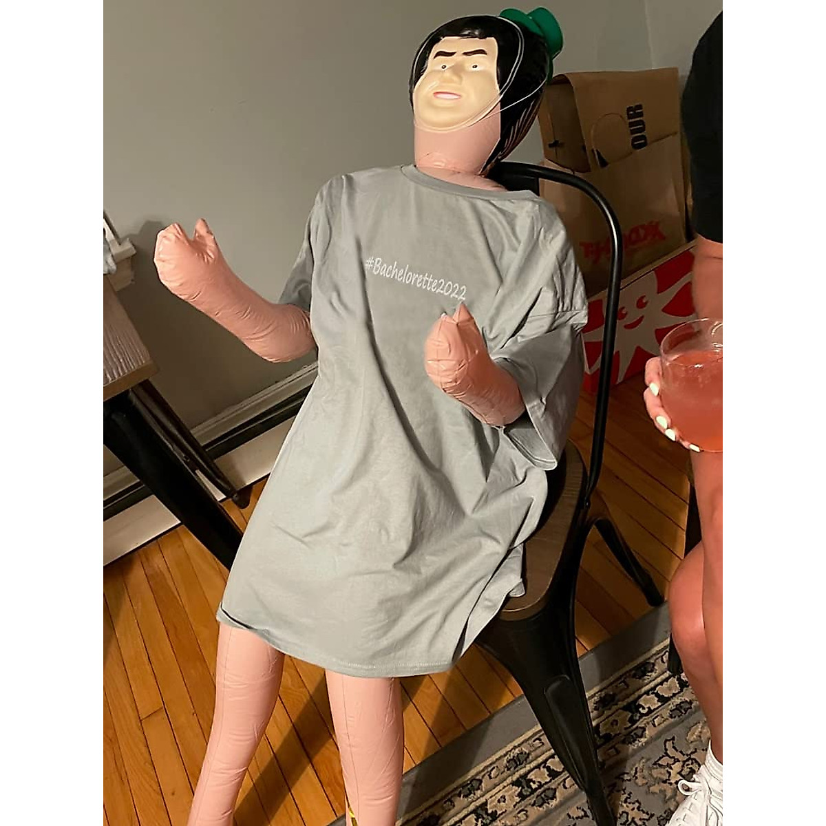 merrimix BUNDLE Inflatable Blow Up Male Doll Fernando with Novelty Wine Glasses for Bachelorette Parties, Naughty Gag Gift…