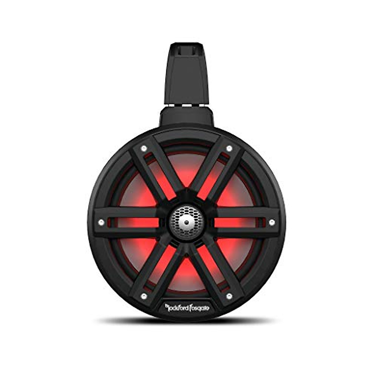 Rockford Fosgate M2WL-8B Color Optix Multicolor LED Lighted 8" 2-Way Marine Wake Tower Cans & Speakers 250 Watts RMS / 1000 Watts Peak with Stainless & Sport Grilles, Mounting Hardware - Black (Pair)