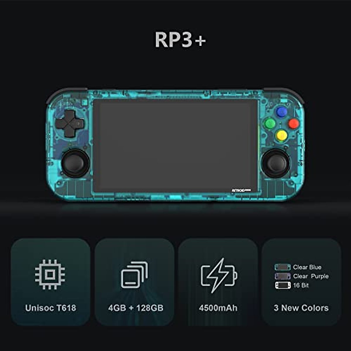Retroid Pocket 3 Plus Retro Game Handheld Console, Retroid Pocket 3 Plus Android Retro Game Console Multiple Emulators Console Handheld 4.7 Inch 16:9 Display 4500mAh Battery Classic Games (Retro)