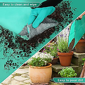 Auofin Plant Repotting Mat 2 pcs Waterproof Transplanting Mat Indoor Gardening Potting Succulents Portable Tray with Gardening Gloves - 39.4" and 26"
