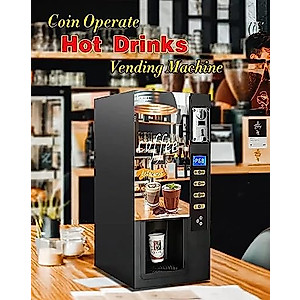 zinici Smart Commercial Coffee Maker Fully Automatic Self Coin Payment 3 Flavor Instant Hot Coffee Vending Machine Coffeemaker