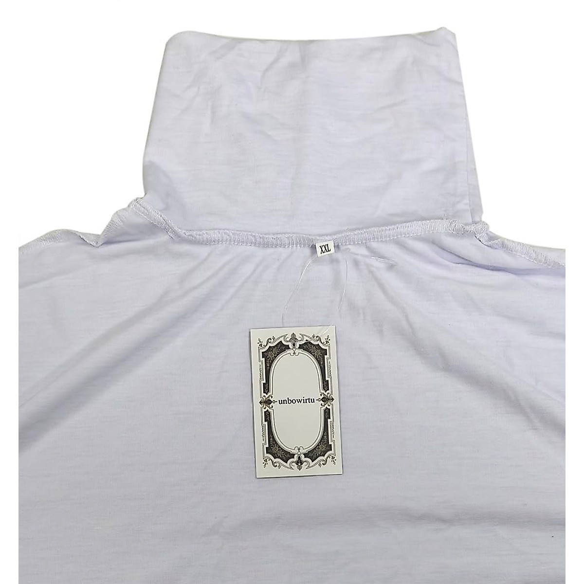 Men Slim Long Sleeve Turtleneck T-Shirt Thermal Underwear Pullovers Lightweight Casual Pure Color Tops White Long Sleeve Medium