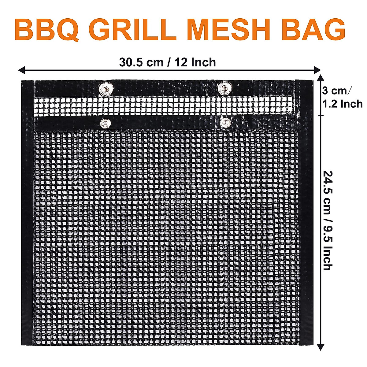 2 PCS BBQ Mesh Grill Bags for Outdoor Grill, Non-Stick Barbecue Bags Reusable for Charcoal Gas Electric Grills Smokers BBQ Veggie Grill Bags for Cooking Vegetables Grilling Bag Pouches Heat-Resistant