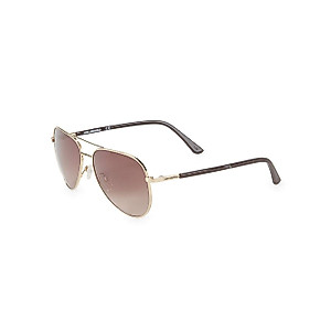 KARL LAGERFELD 57MM Goldtone Borde Aviator Womens Sunglasses, Style KL292S/Color Gold, Logo Arm Bars Embossed Hard Case, 100% UV Protection