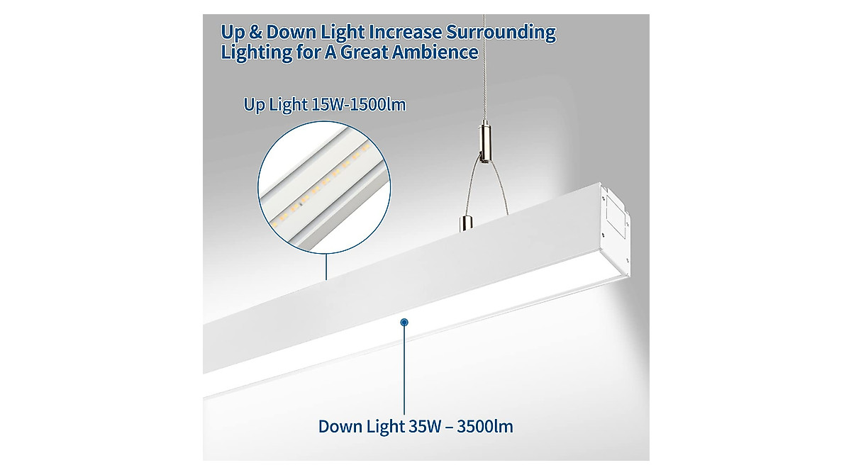 DAKASON 4FT Linkable LED Linear Light - Energy-Saving Office Fixture