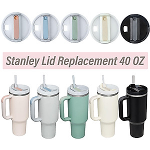 40oz Tumbler Lid for Stanley, Spill Proof Splash Resistant Tumbler Covers,Replacement cover for Stanley Cup Accessory(2 pack) (Fog, 40oz)