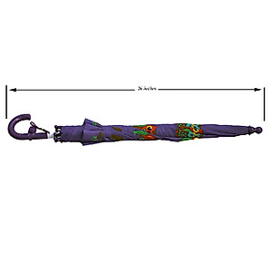 Foxfire for Kids Solid Pattern Umbrella Purple with Colorful Owls