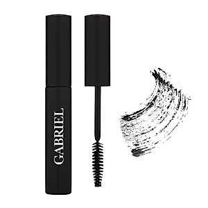 Gabriel Cosmetics Mascara (Black), Natural, Paraben Free, Vegan, Gluten free, Cruelty free, No GMO, Voluminous full lashes, Non flaky, Water resistant, 0.25 Fl Oz.