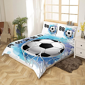 COZZBED Custom Soccer Goal with Your Name Bedding Set, 3/4Pcs Soccer Full Bedding Set, Soccer Bedding King Size Christmas Birthday Gift for Kids Adults, Soccer Bedding for KidsSoccer Team Gifts