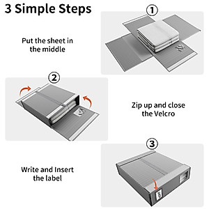 Fixwal 6 Pack Bed Sheet Organizers and Storage Foldable Box for Linen Closet, (Queen & King Size) Bedding Set Containers for Blanket Comforter Pillow Cube with Window and Label, Gray