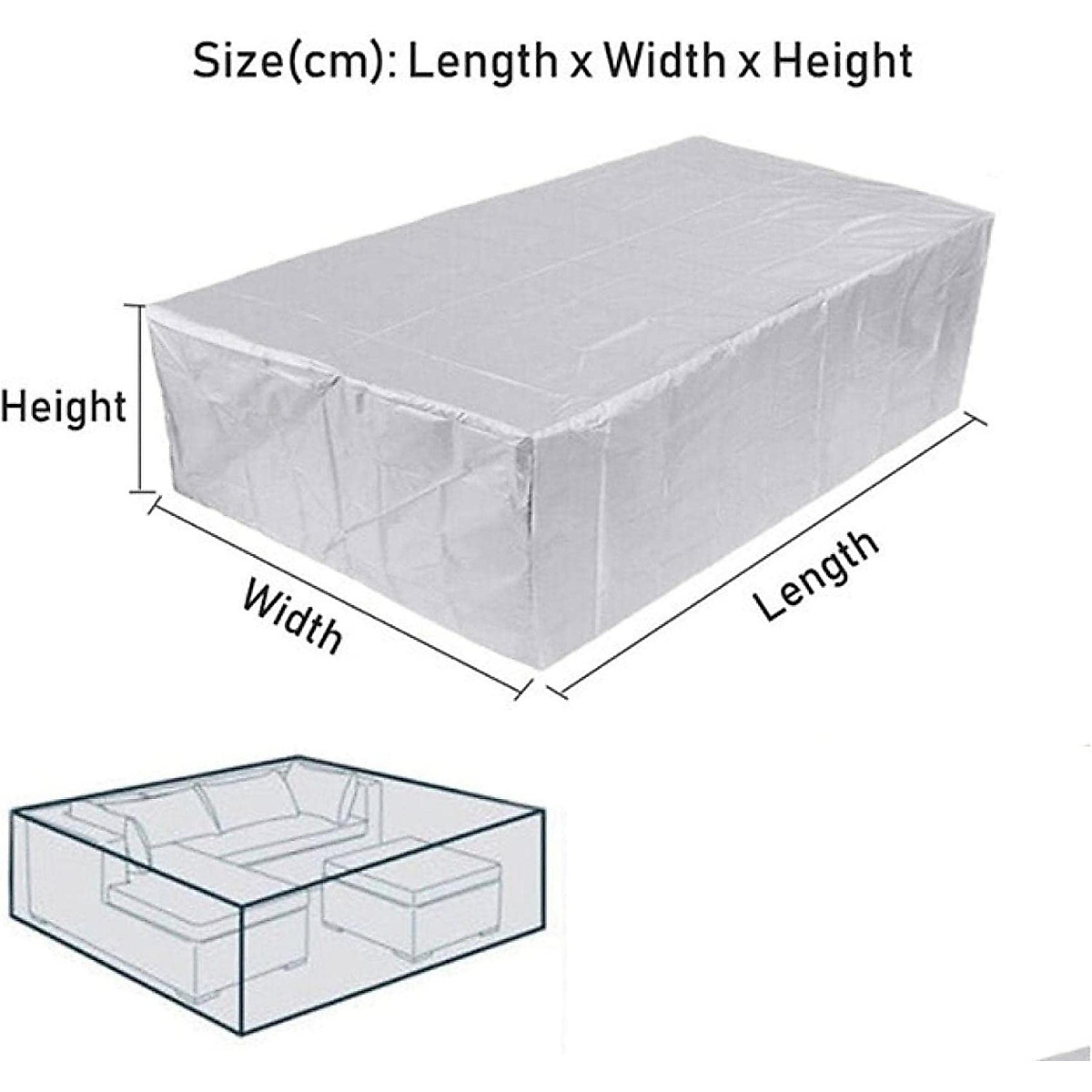 Patio Furniture Covers Waterproof, 420D Patio Sectional Couch Cover, Lawn Patio Furniture Cover, Heavy Duty Outdoor Sectional Sofa Cover, All Weather Protection 86.61x47.24x29.53 inch