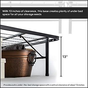 Spinal Sleep, 14-Inch Quickbase Metal Platform Bed Frame Foundation with 5" Medium Firm Tight Top High Density Foam Mattress, 75 x 30, Gray