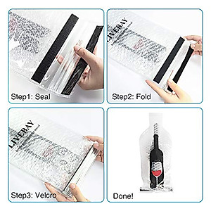 LIVEBAY 5 Pack Reusable Wine Bag for Travel Wine Bottle Protector Sleeve for Airplane Car Cruise Protection Luggage Leak-proof