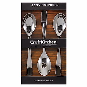 CraftKitchen Open Stock Stainless Steel Flatware Sets (Classic, Serve Spoons Set of 3)