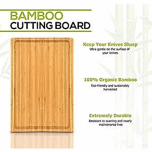 Utopia Kitchen Extra Large Bamboo Cutting Board (Natural, X-Large)