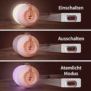 Benbilry Night Light for Kids, [Breathing RGB Changing Modes & Adjustable Brightness] Portable Rechargeable Touch Control Baby Night Lamp for Kid Bedroom, Cute Nursery Christmas Birthday Gift