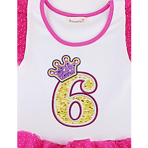 PrinceSasa Number 6#6 Summer Party Wedding Dress Kids Outfit Girls,6EDTA6,5-6 Years(Size 130)