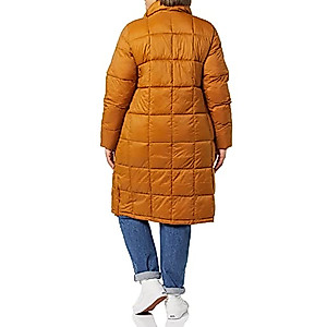 Amazon Essentials Women's Lightweight Quilted Long Puffer Winter Coat, Tan, X-Large