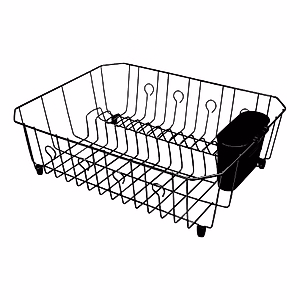 Rubbermaid 5.9 in. H x 13.8 in. W x 17.6 in. L Steel Dish Drainer Black