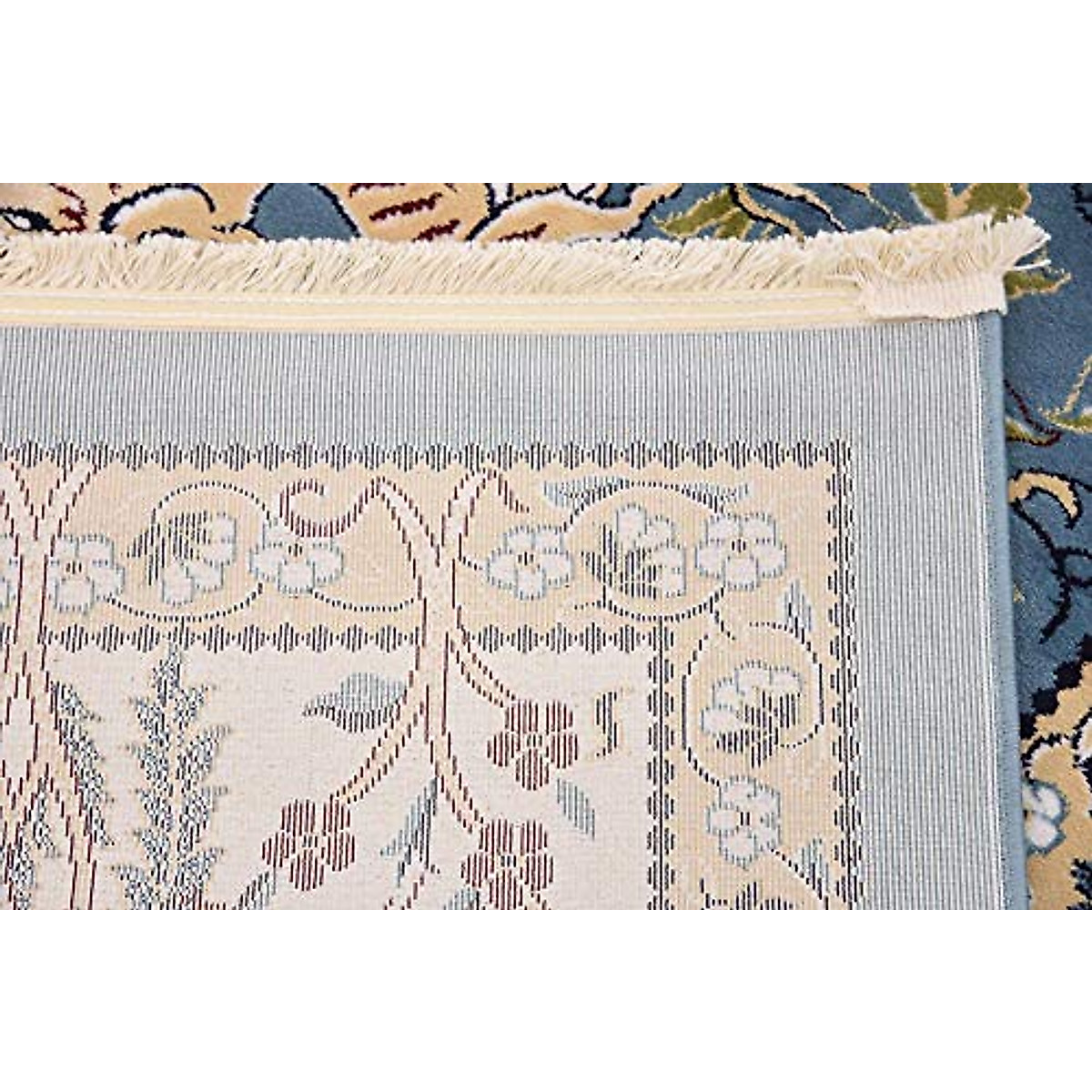 Unique Loom Narenj Collection Classic Traditional Textured Hunting Design Area Rug, 8 ft x 10 ft, Blue/Tan