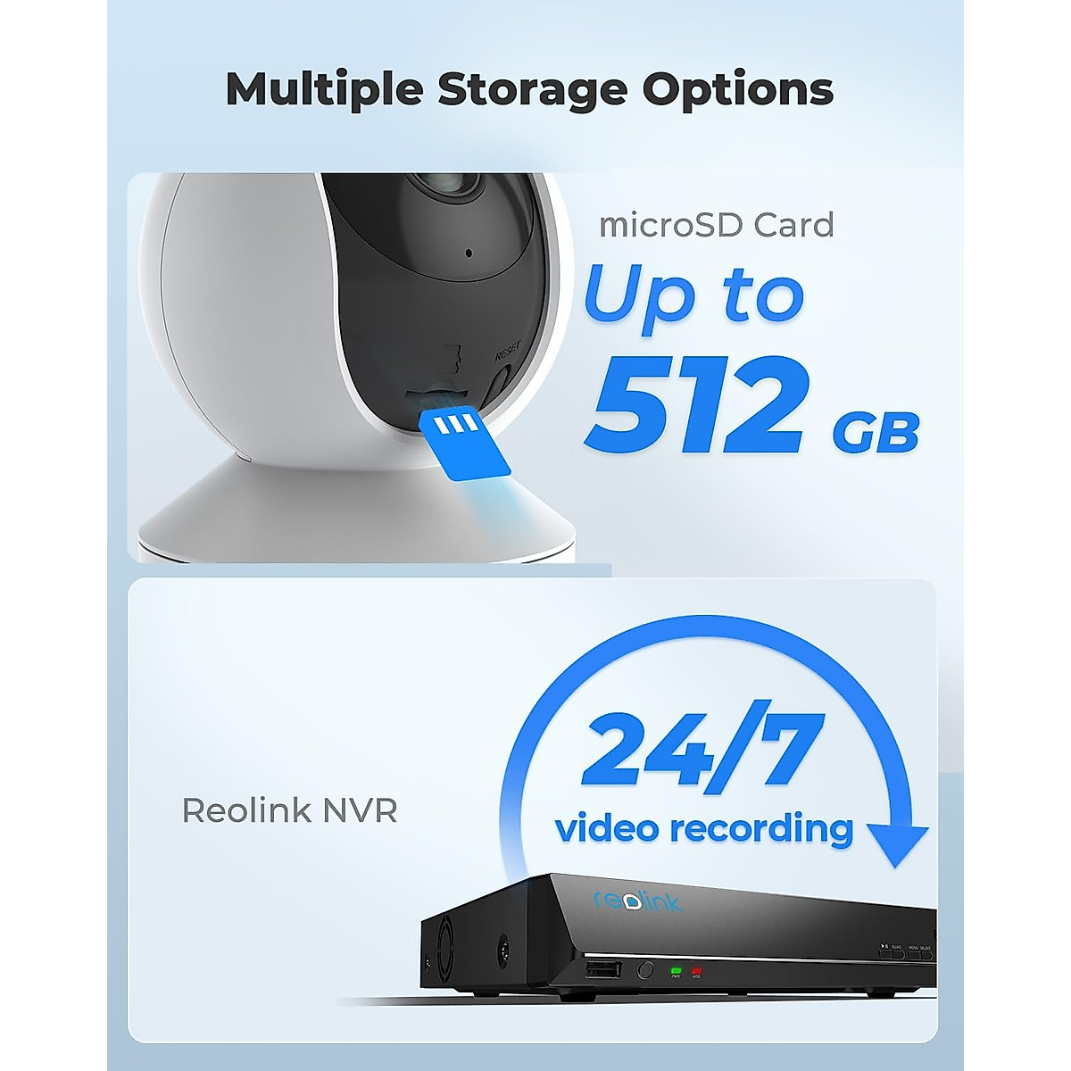 REOLINK Home Security Camera System, 3MP HD Plug-in Indoor WiFi Camera, Pan Tilt Pet Camera, Baby Monitor, Night Vision, 2 Way Audio, Motion Alerts, Local SD Card Storage, E1(2 Pack)