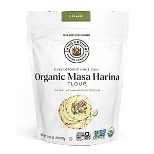 King Arthur Masa Harina, Certified Organic, Finely Ground, Non GMO Project Verified, Gluten Free, 2 lb