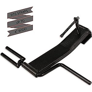 Cargo Tie-Downs Strap Winder, Black Powder Coated Steel, Roll-up Flatbed Trailer Winch Straps up to 4" Wide, Used in Trailers, Trucks, Warehouses, Docks, Vans