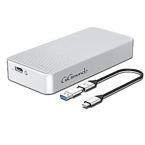 GiGimundo AJM40C Ultra-Fast 40Gbps External SSD Enclosure - Compatible for Mac/PC with Thunderbolt 3/4 for High-Speed Data Transfer, 4K Video Editing, Gaming, Backup - Silver