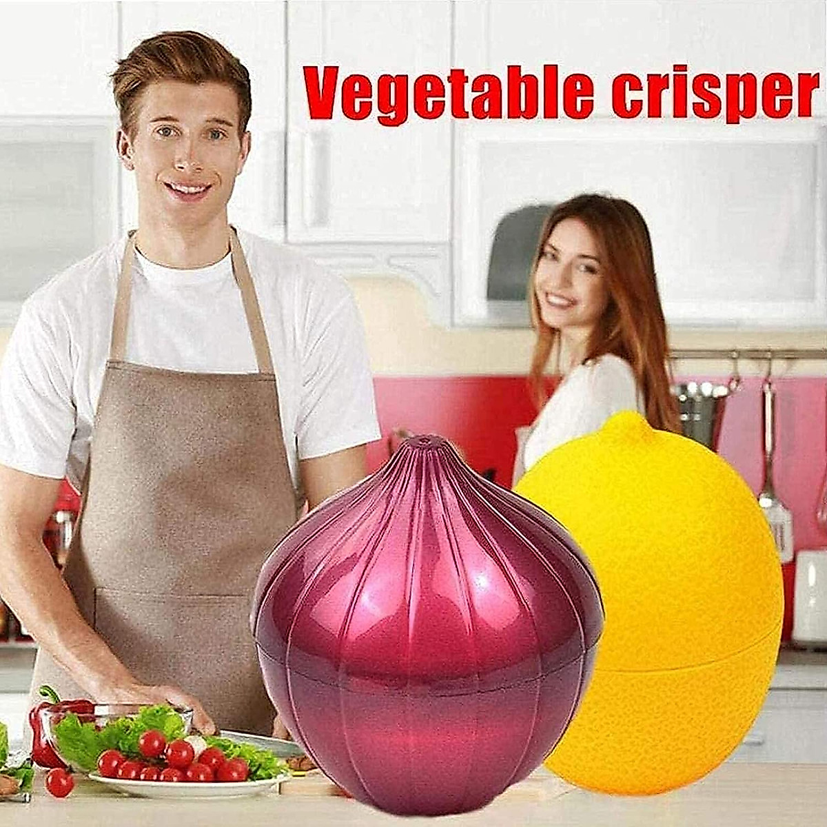 Cc - DMHH & - Cc Onion Storage, Fruit Container Refrigerator, Vegetable Storage, Onion, Lemon, Green Pepper, Tomato, Garlic Storage Container, Refrigerator Preservation 5-Piece Set