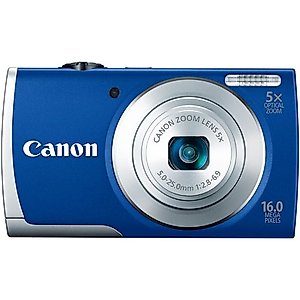 Canon PowerShot A2600 IS 16.0 MP Digital Camera with 5x Optical Zoom and 720p Full HD Video Recording (Blue)
