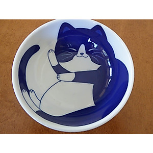 1 PC. Japanese 4.75"D Cereal, Rice Soup Bowl Porcelain OREO Cat/Made in Japan