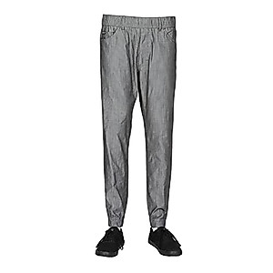 Chef Works Men's Jogger 257 Chef Pants, Black White Stripe, Large