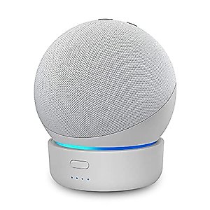GGMM D5 Battery Base for Echo Dot 5th Generation, Portable Echo Dot Battery Base, Compatible with Alexa Echo Dot 4/5th Gen, Dot 5 Stand Accessories, Last Up to 7 Hours, White (Not Include Speaker)