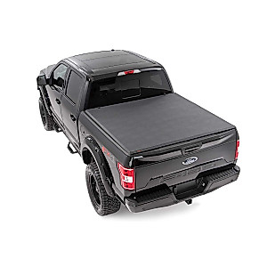 Rough Country Soft Tri-Fold Truck Bed Tonneau Cover for Ram 1500/2500 (2009-2018) - Fits 6'4 Bed, Weather-Resistant Bed Cover