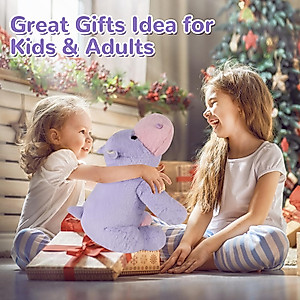 meowtastic Hippo Weighted Stuffed Animals - 22 Inch 4.5 Pounds Weighted Plush Hippo Stuffed Animals - Big Stuffed Hippo Weighted Plush Pillow - Cute Plush Toys Gifts for Kids & Adults (22" 4.5 lbs)