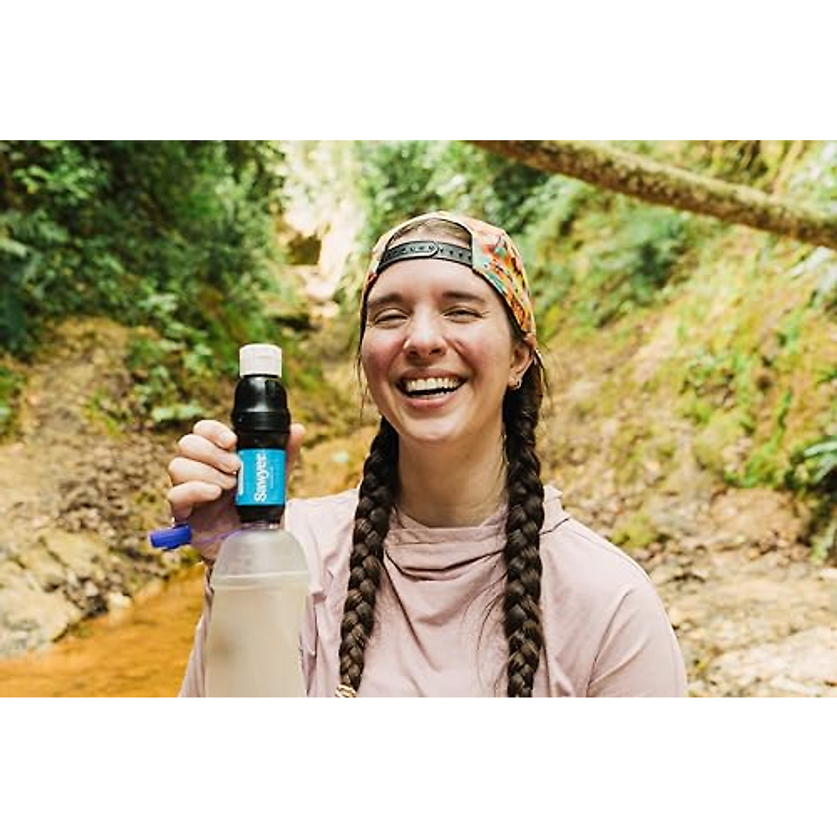 Sawyer Products SP129 Squeeze Water Filtration System w/ Two 32-Oz Squeeze Pouches, Straw, and Hydration Pack Adapter