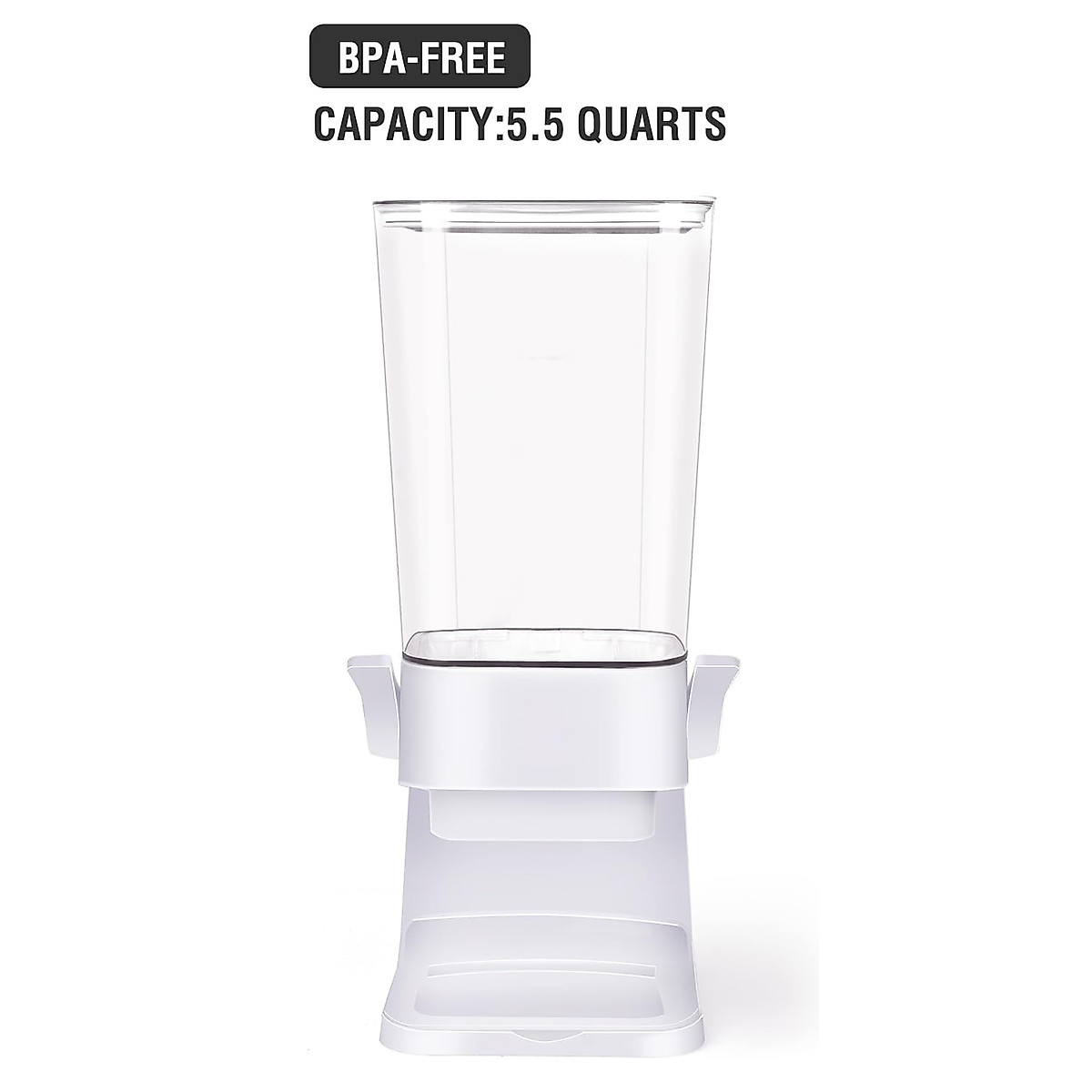 Cereal Dispenser Countertop 2pcs,5.5L Cereal Containers Storage Dispenser for Pantry,Dry Food Storage Rice Containers,Candy Dispenser,Snack Organizer Machine for Grains, Nuts,Oatmeal, Pet Food White