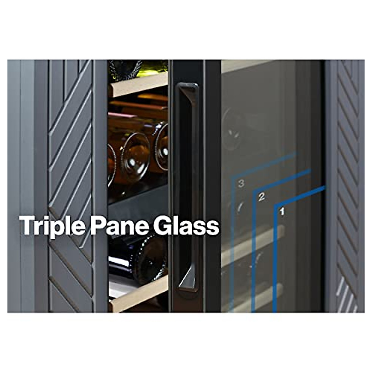 Haier Wine Cooler & Beverage Refrigerator | Mini Wine Fridge Complete With Dual-Zone Temperature Control, Triple-Pane Glass, Door Alarm & LED Interior Lighting | Fits 44 Wine Bottles | Black