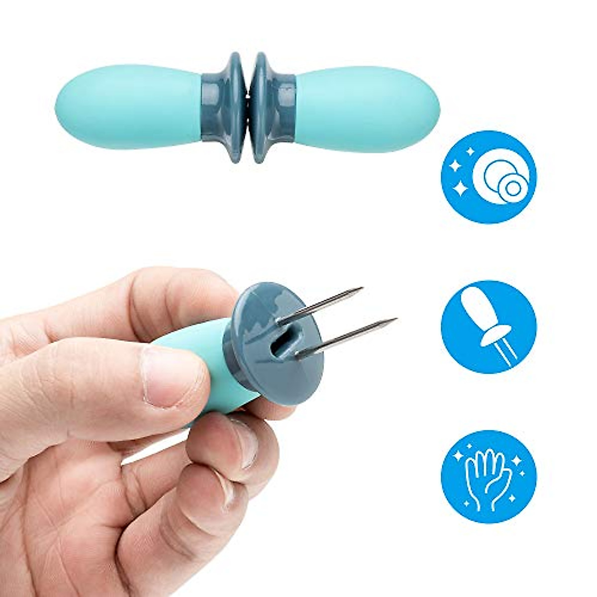 Corn Holders,Corn on the Cob Holders Cob Skewers Stainless Steel Corn Fork for BBQ Home Cooking-8 Pcs