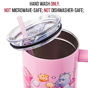 Silver Buffalo Care Bears Christmas Cuties Winter Fun Featuring Good Luck Bear, Cheer, and Christmas Wishes Bear Stainless Steel Tumbler with Handle and Straw, Fits in Standard Cup Holder, 40 Ounces