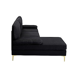 YUNLife&Home Convertible Modular Sectional Sofa,Modern Upholstered L-Shaped Accent Corner Sofá Couch Bed with Chaise Lounge for Living Room Apartment Office Furniture Set