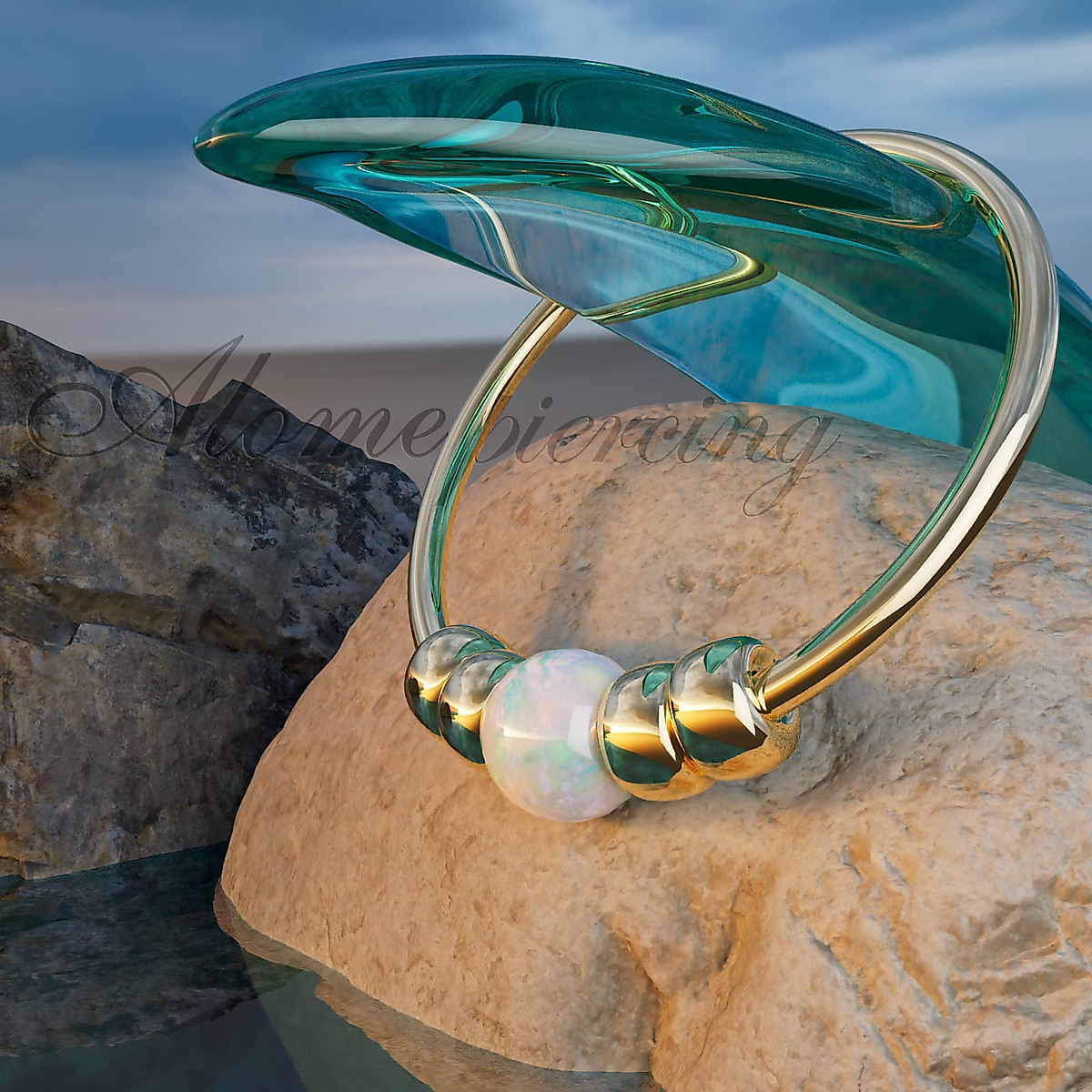 Opal nose ring - Thin 14k Gold Filled Tiny White Opal Nose piercing Hoop - 2 mm White Opal piercing Nose Hoop - 24 gauge very Thin Nose Hoop Tiny Piercings Nose Rings hoop - Delicate nose ring