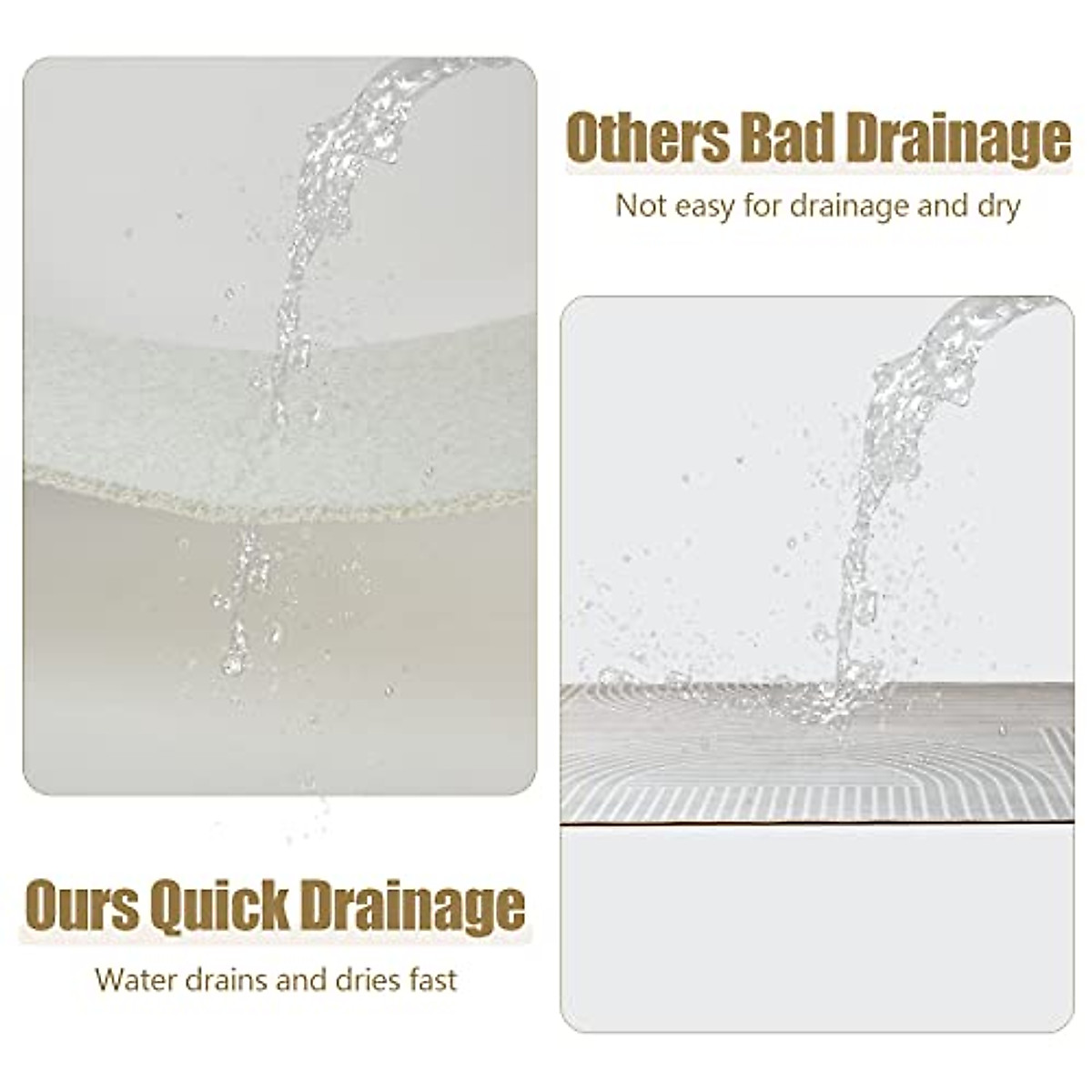 Shower Mat Non Slip Bathtub Mat 16 × 32 Inches, Loofah Bath Mats for Shower Tub, Soft Textured Bath Mat, PVC Bathroom Mats for Wet Areas, Quick Drying, White