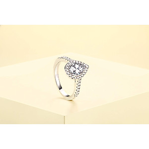 New by DovieDesigns 925 Genuine Sterling Silver Women Teardrop Ring, pear Shaped Engagement, Promise, Anniversary Rings for Women with 2.5 Carats AAA Cubic Zirconia Stones and Rhodium Plating (6)